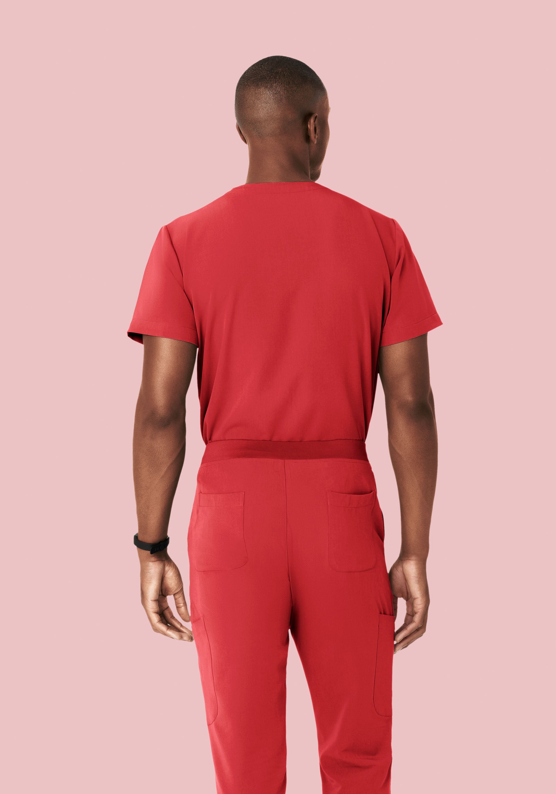 Two Pocket Scrubs Top Mens Cranberry – Mandala Scrubs