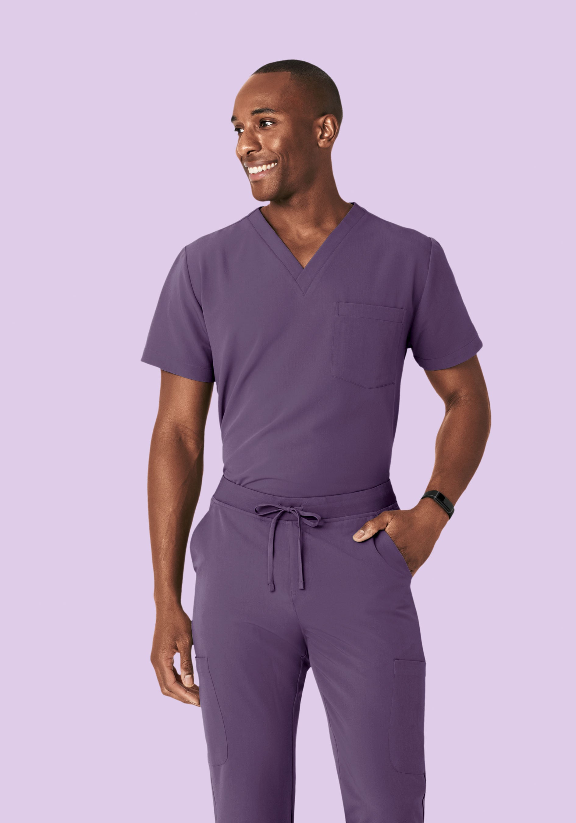 Two Pocket Scrubs Top Mens Dewberry – Mandala Scrubs