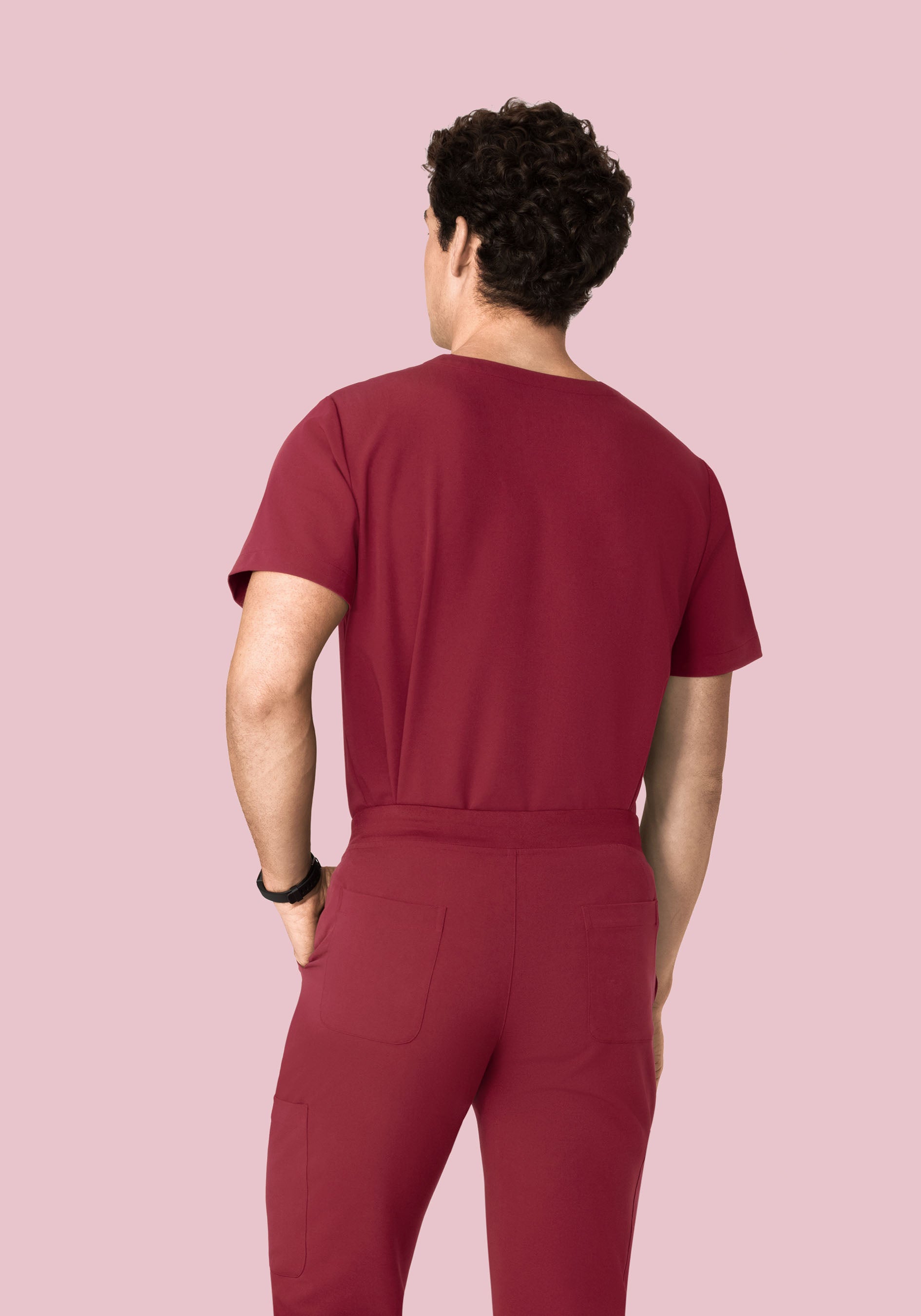 Two Pocket Scrubs Top Mens Garnet – Mandala Scrubs