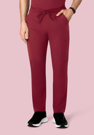 Men's V-Neck 2-Pocket Scrub Top - Garnet | Mandala Scrubs