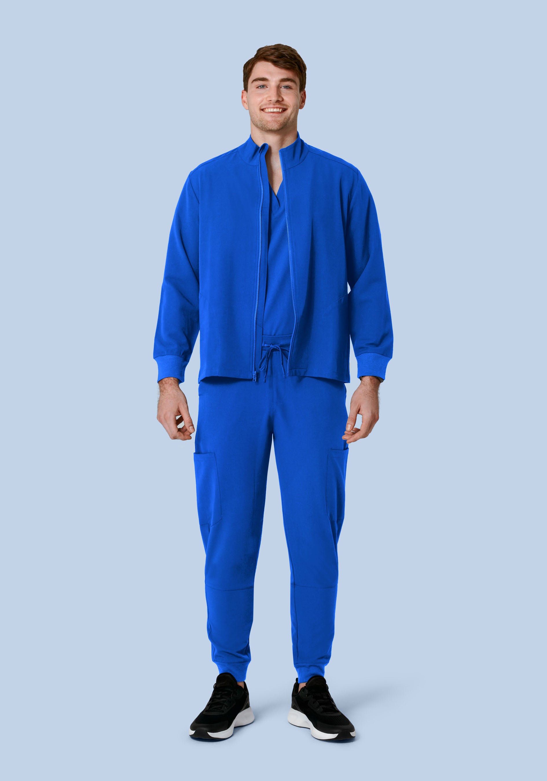 Men's Modern Scrub Jacket Royal Blue – Mandala Scrubs