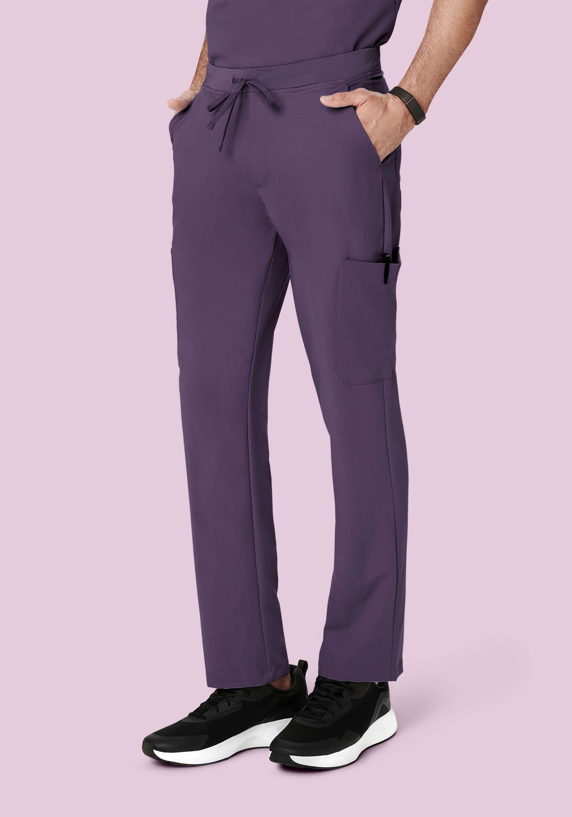Men's Mid-Rise Straight Leg Cargo Scrub Pants - Deep Dewberry | Mandala ...