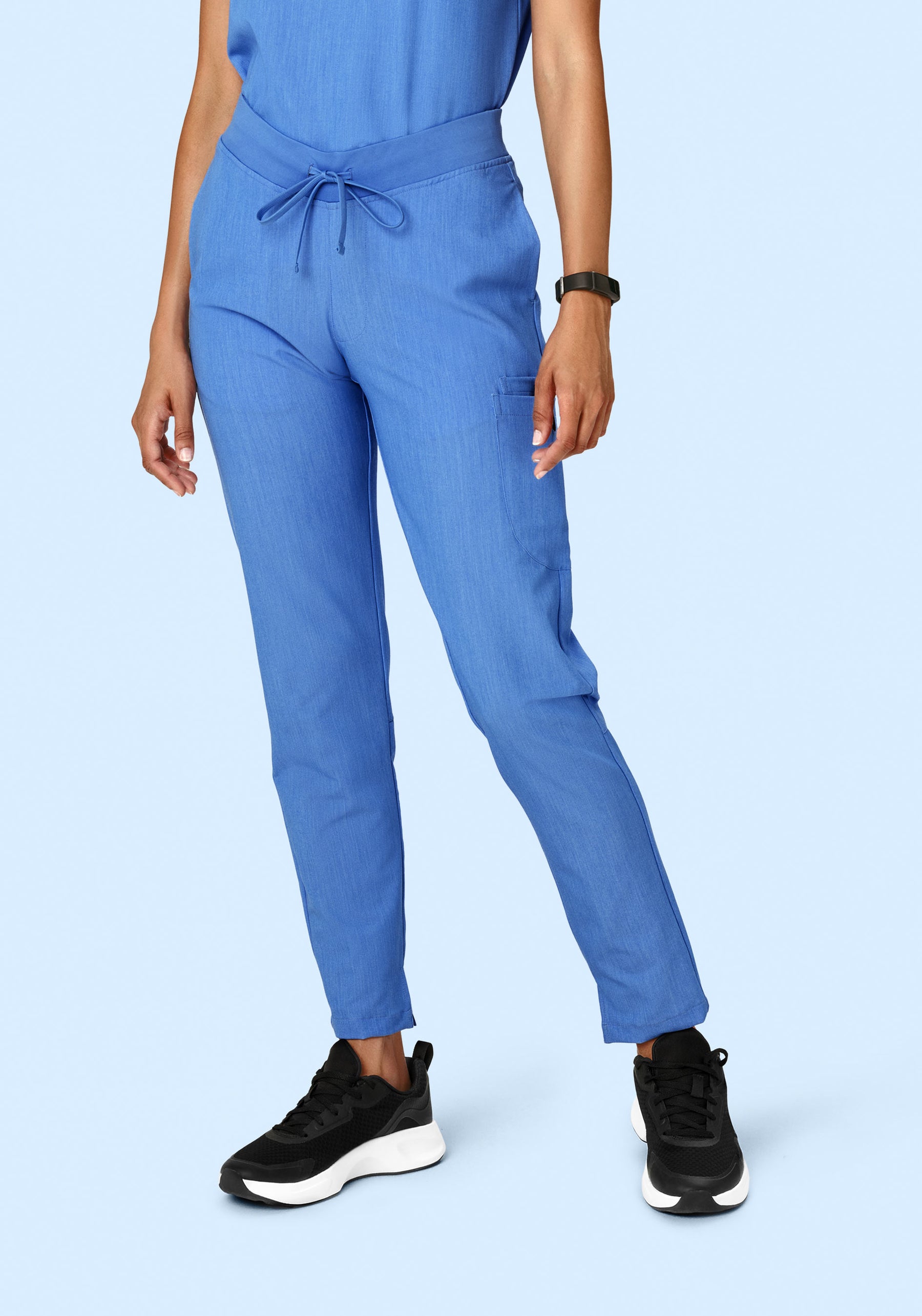 Women's Mid-Rise Slim Leg Scrub Pants - Heather Grape | Mandala Scrubs