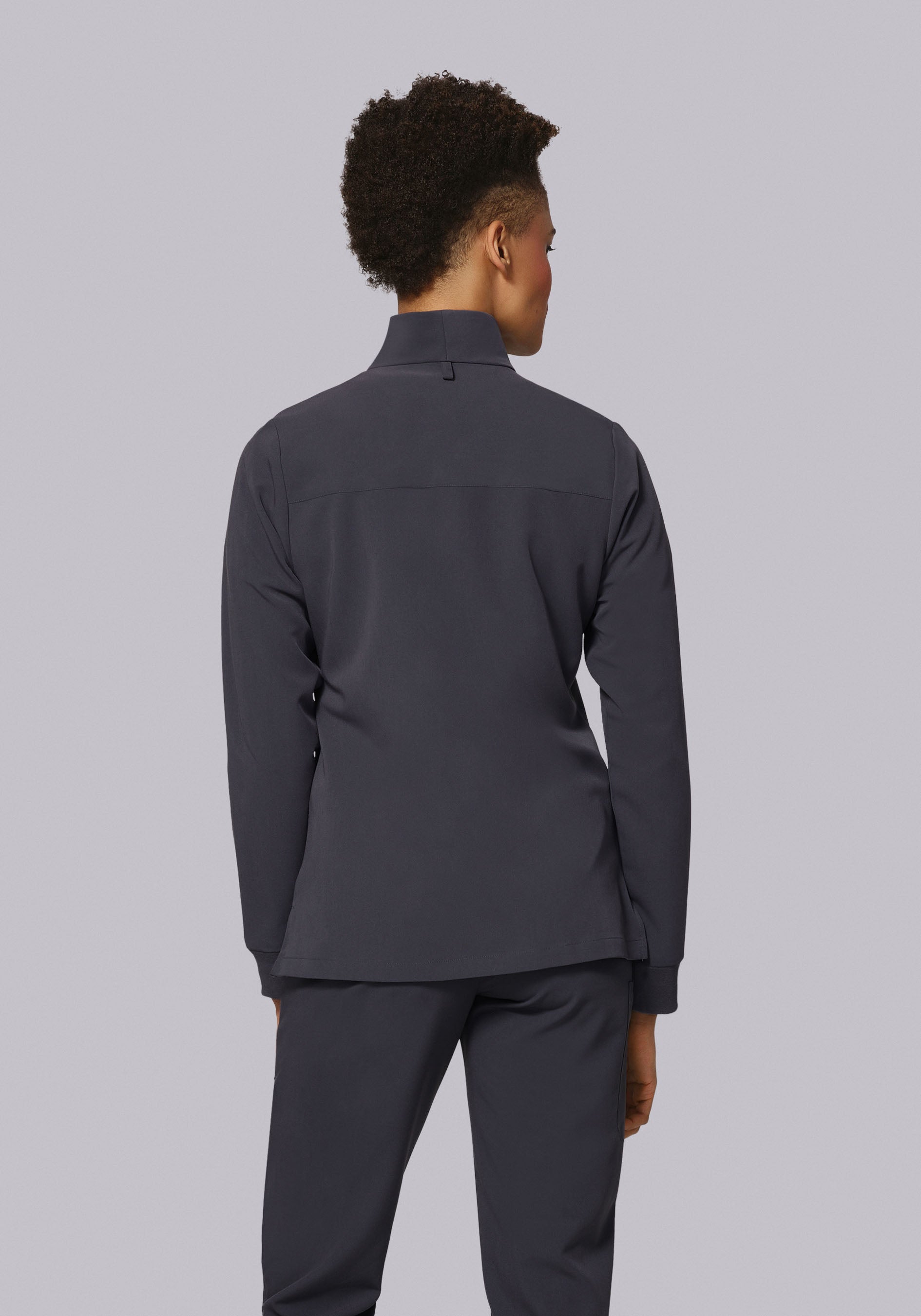 Women's Modern Scrub Jacket Pewter – Mandala Scrubs