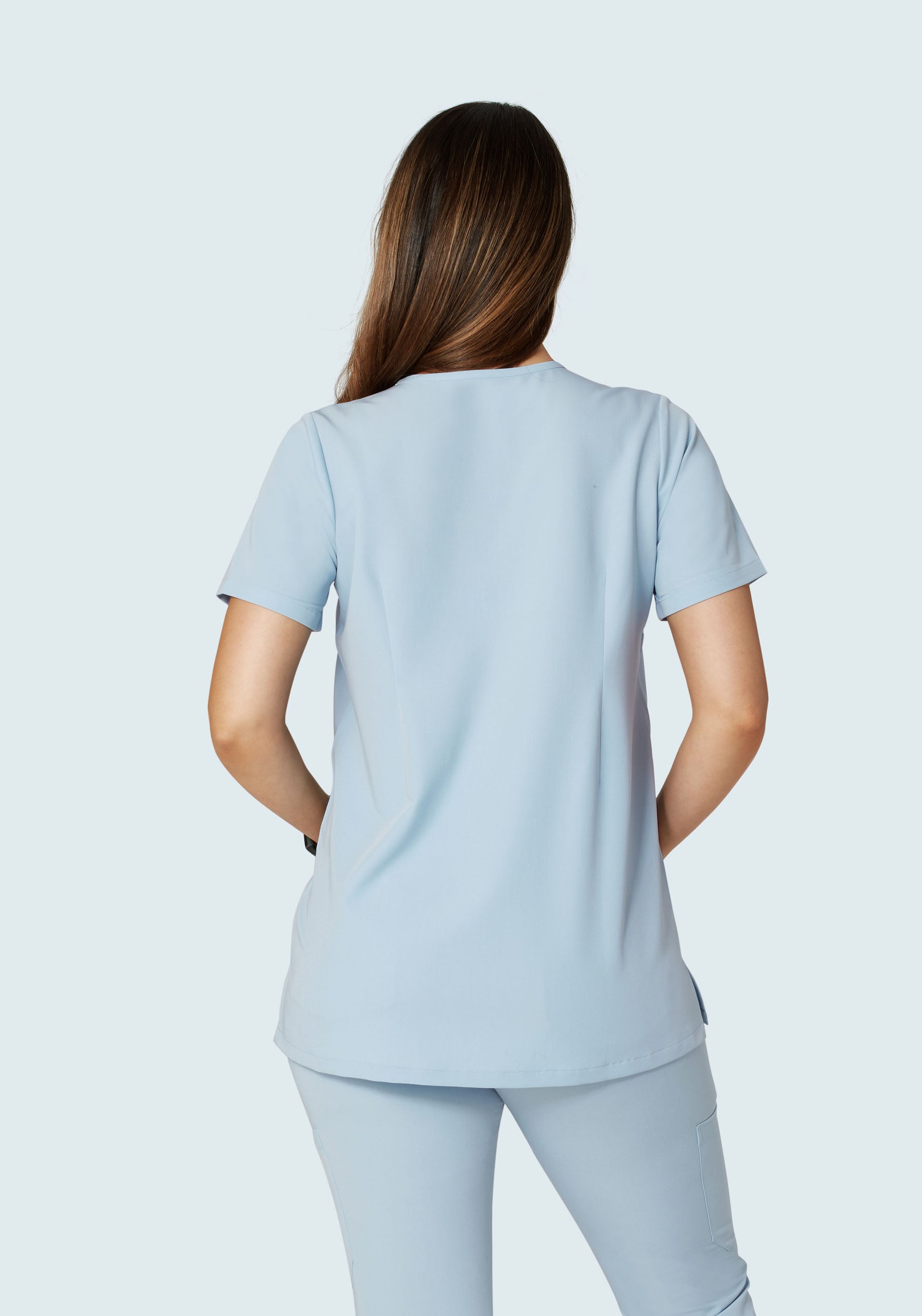 Maternity One Pocket Top Powder Blue – Mandala Scrubs