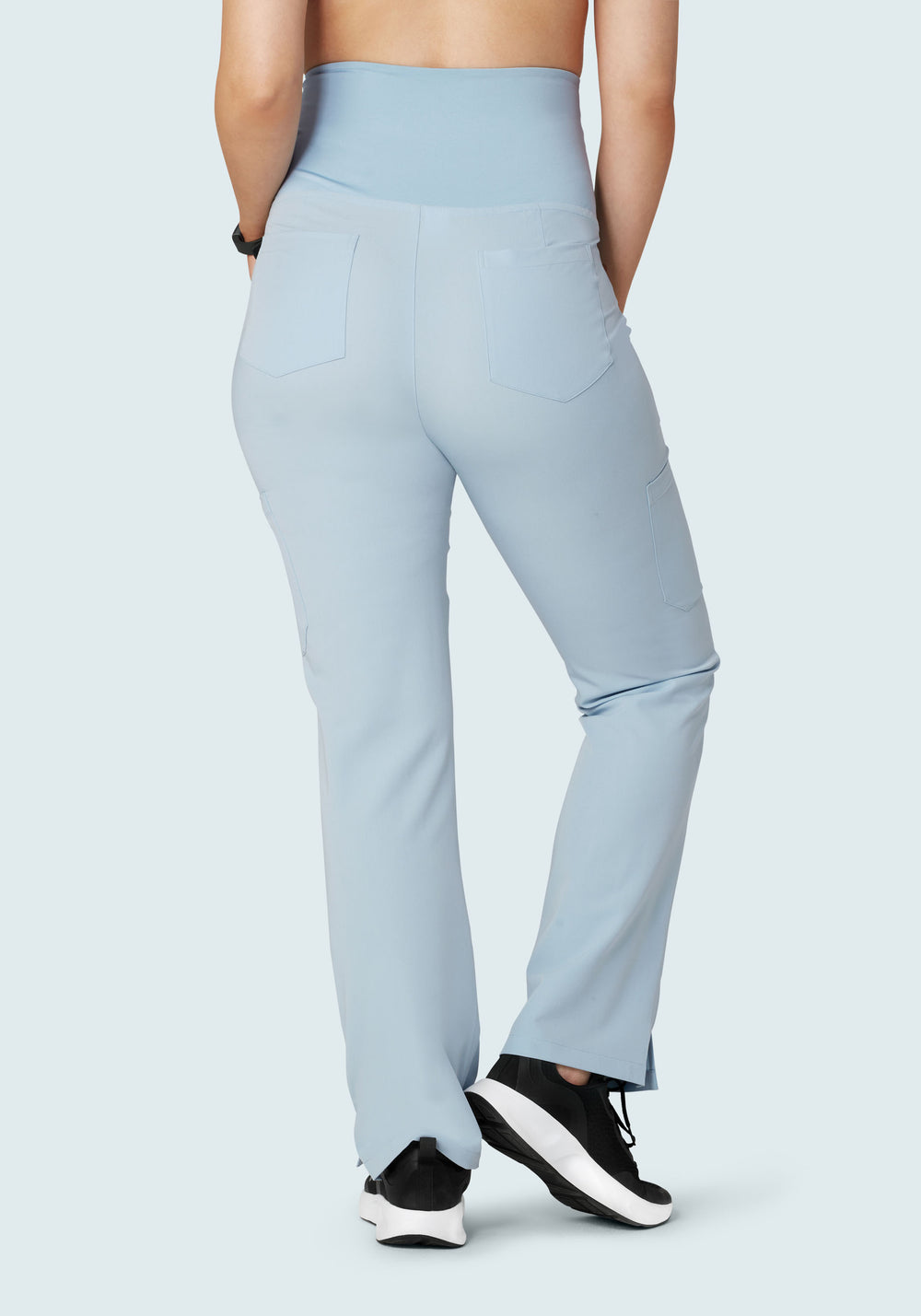 Women's Maternity Straight Leg Cargo Scrub Pants - Powder Blue ...