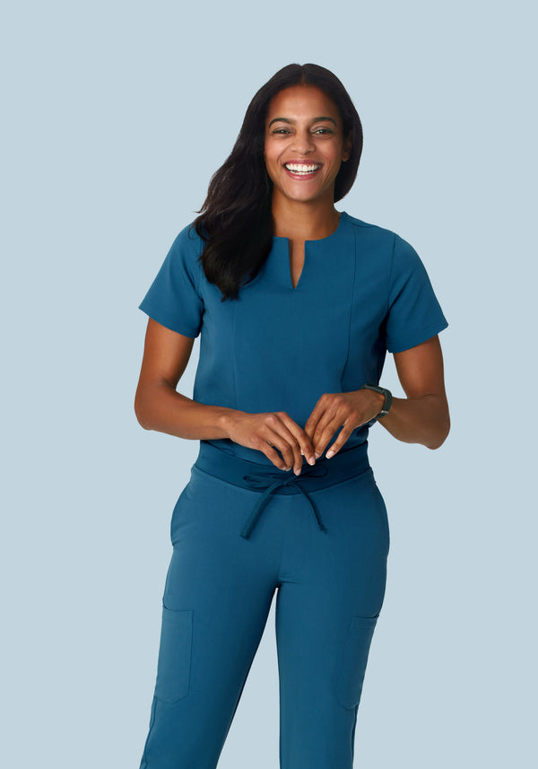 Women's High Waisted Jogger Scrub Pants - Harbor Blue | Mandala Scrubs