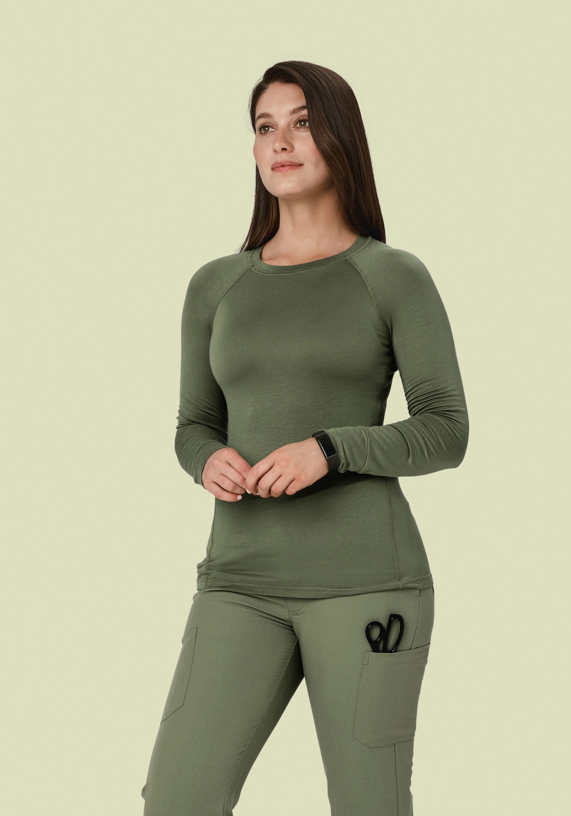 Women's Underscrub Base Layer Scrub Top - Sage | Mandala Scrubs