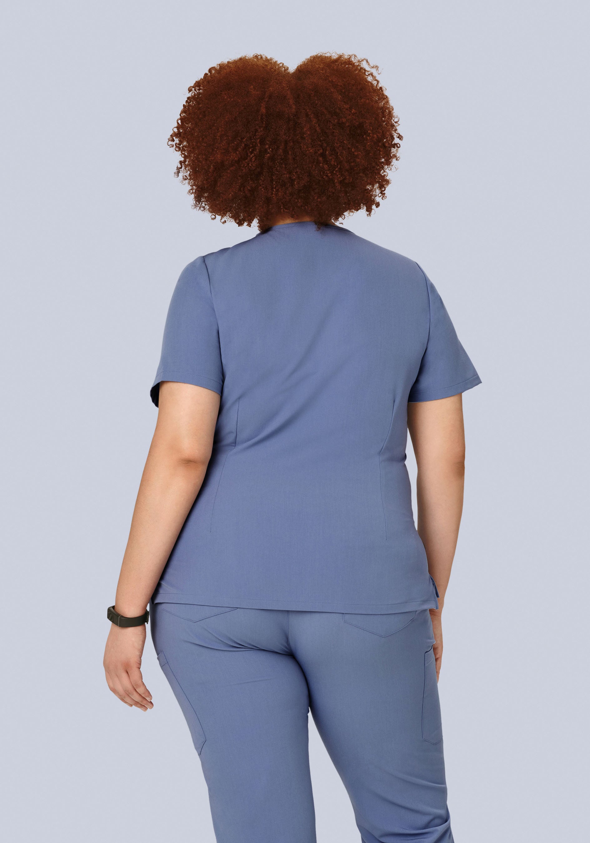 5 Pocket Notch Neck Top Periwinkle – Mandala Scrubs