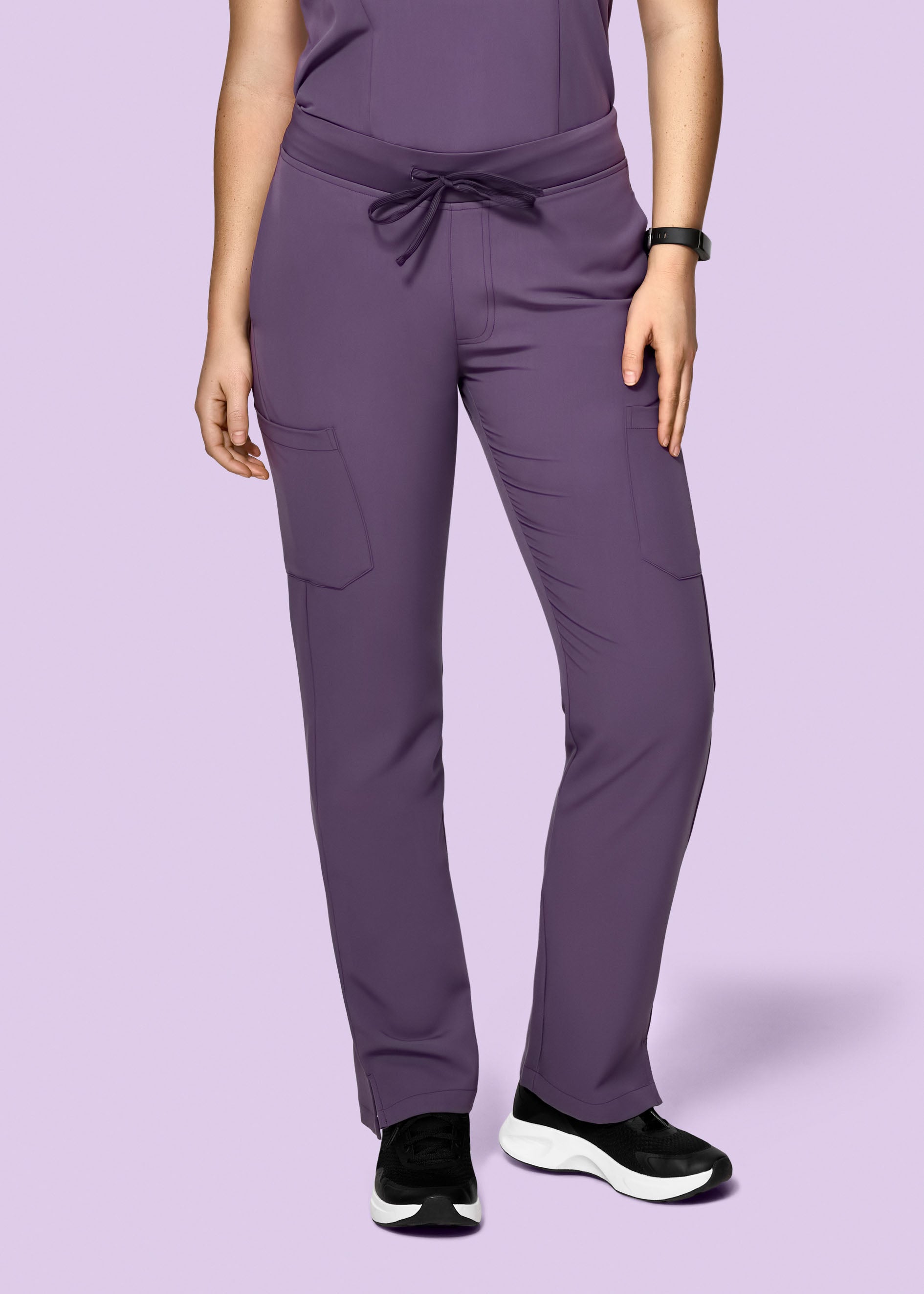 Women's Mid-Rise Straight Leg Cargo Scrub Pants - Dewberry | Mandala Scrubs