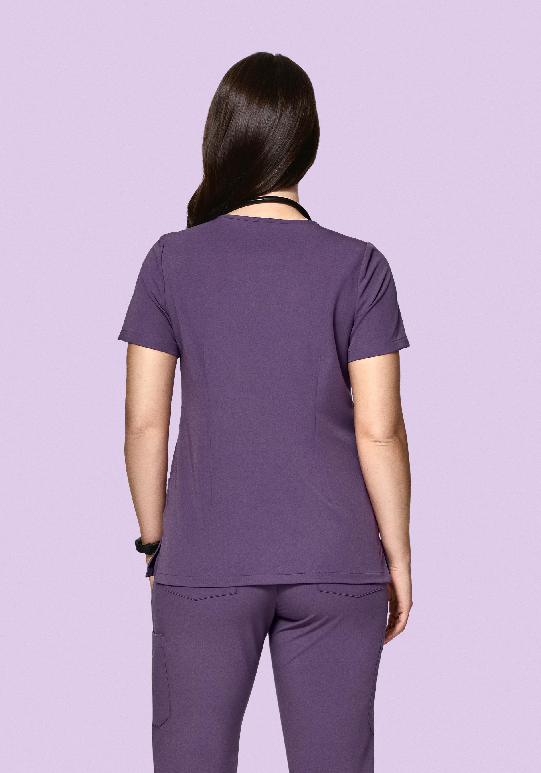 5 Pocket Notch Neck Top Dewberry – Mandala Scrubs