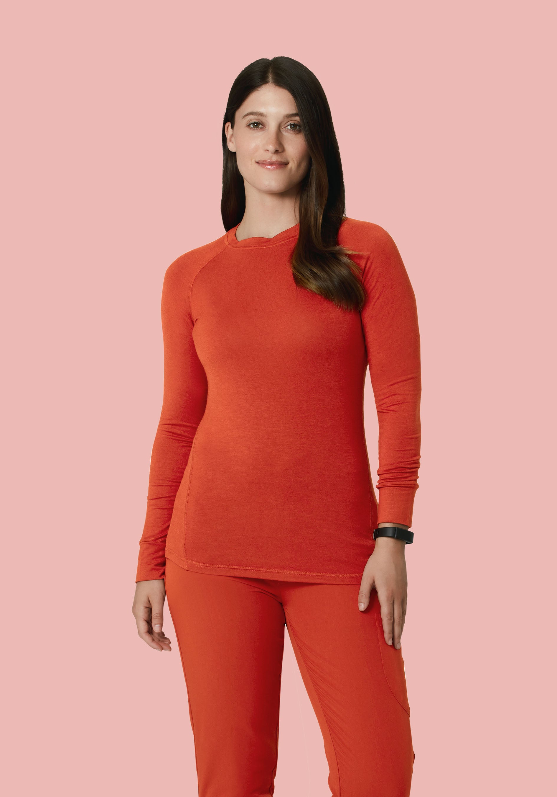 Women's Underscrub Base Layer Scrub Top - Rust | Mandala Scrubs