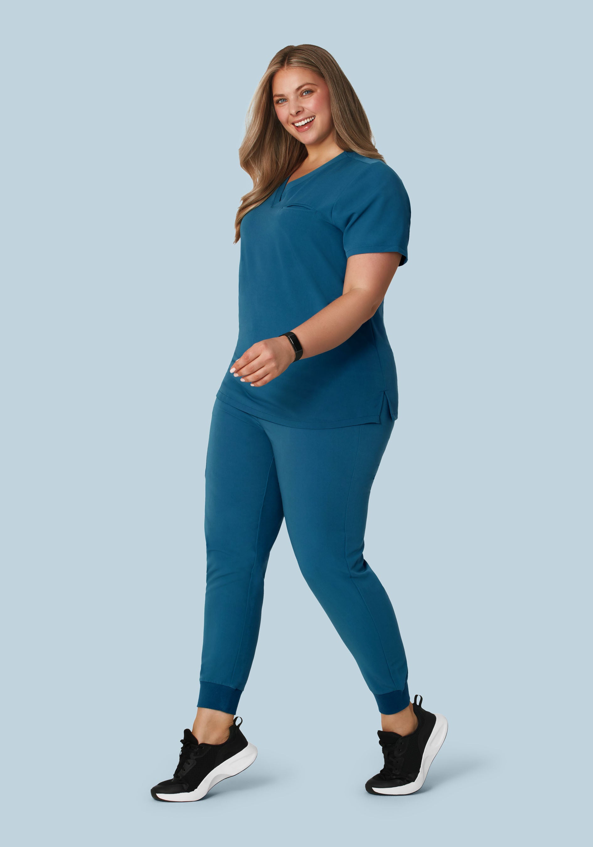 High Waisted Joggers Harbor Blue – Mandala Scrubs
