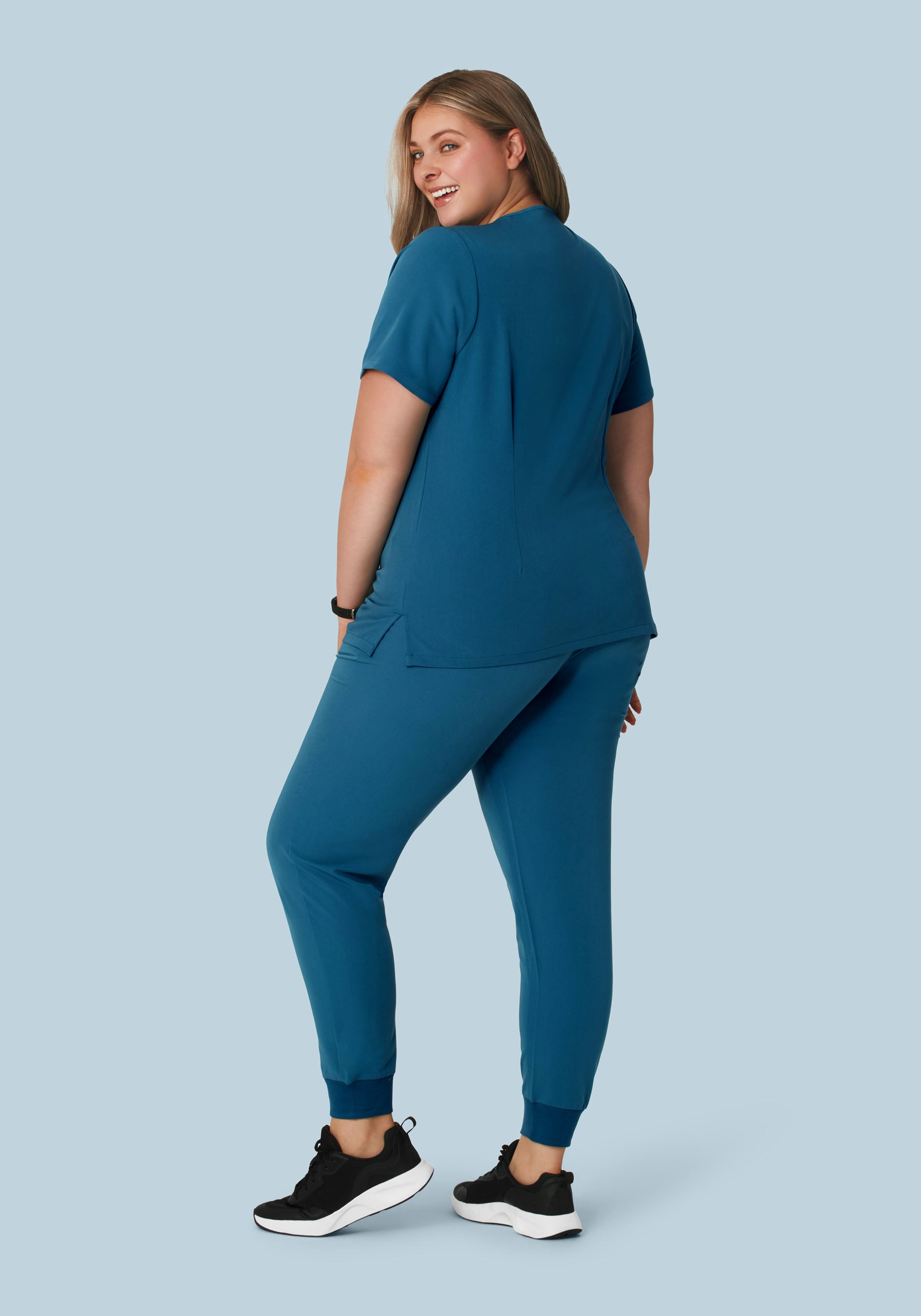 High Waisted Joggers Harbor Blue – Mandala Scrubs