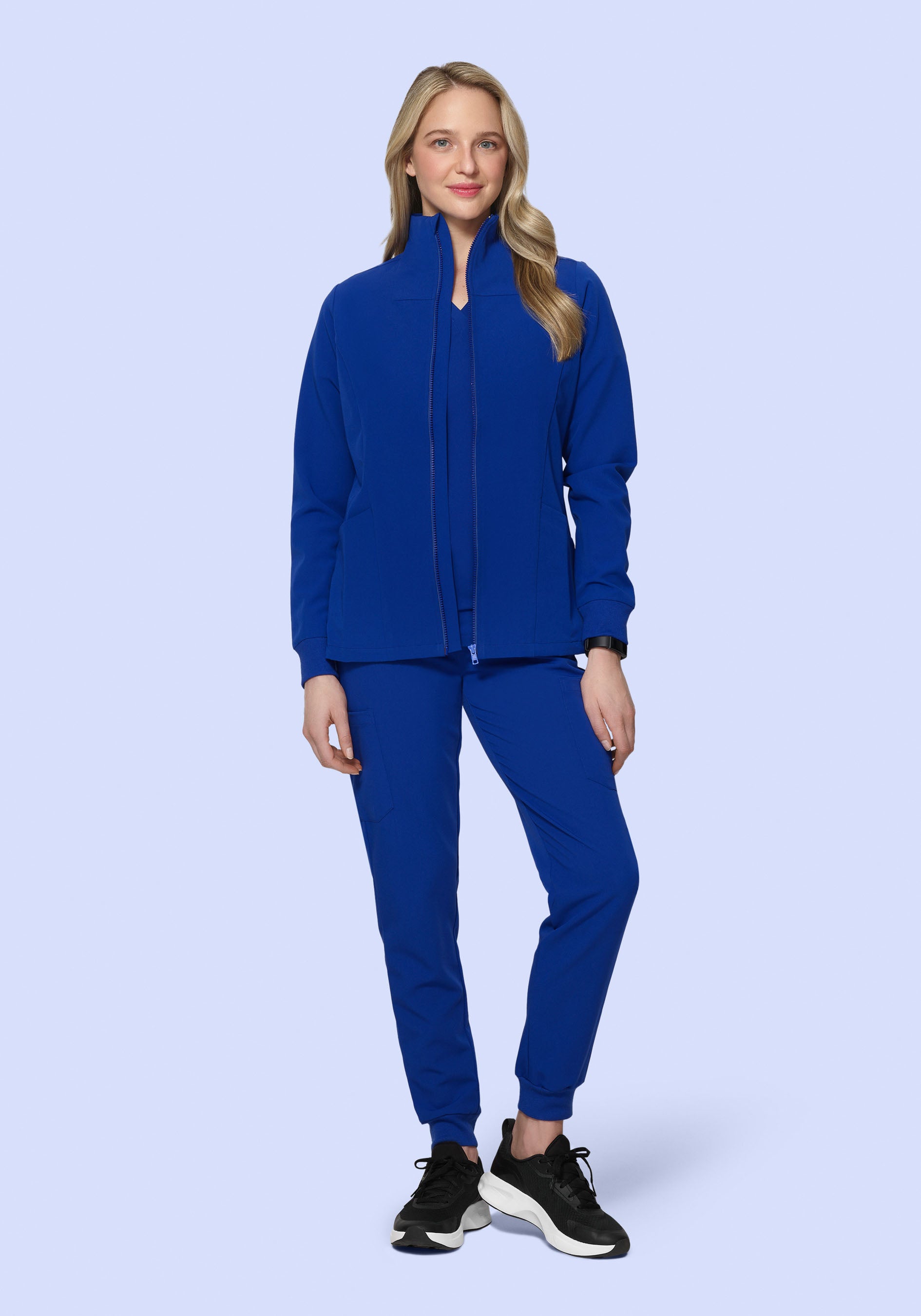 Women's Modern Scrub Jacket Galaxy Blue – Mandala Scrubs