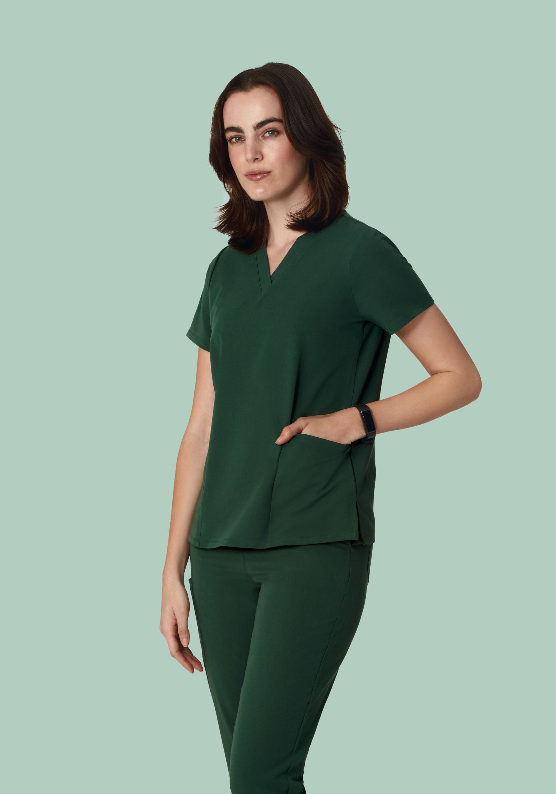 6 Pocket Top Midnight Green – Mandala Scrubs