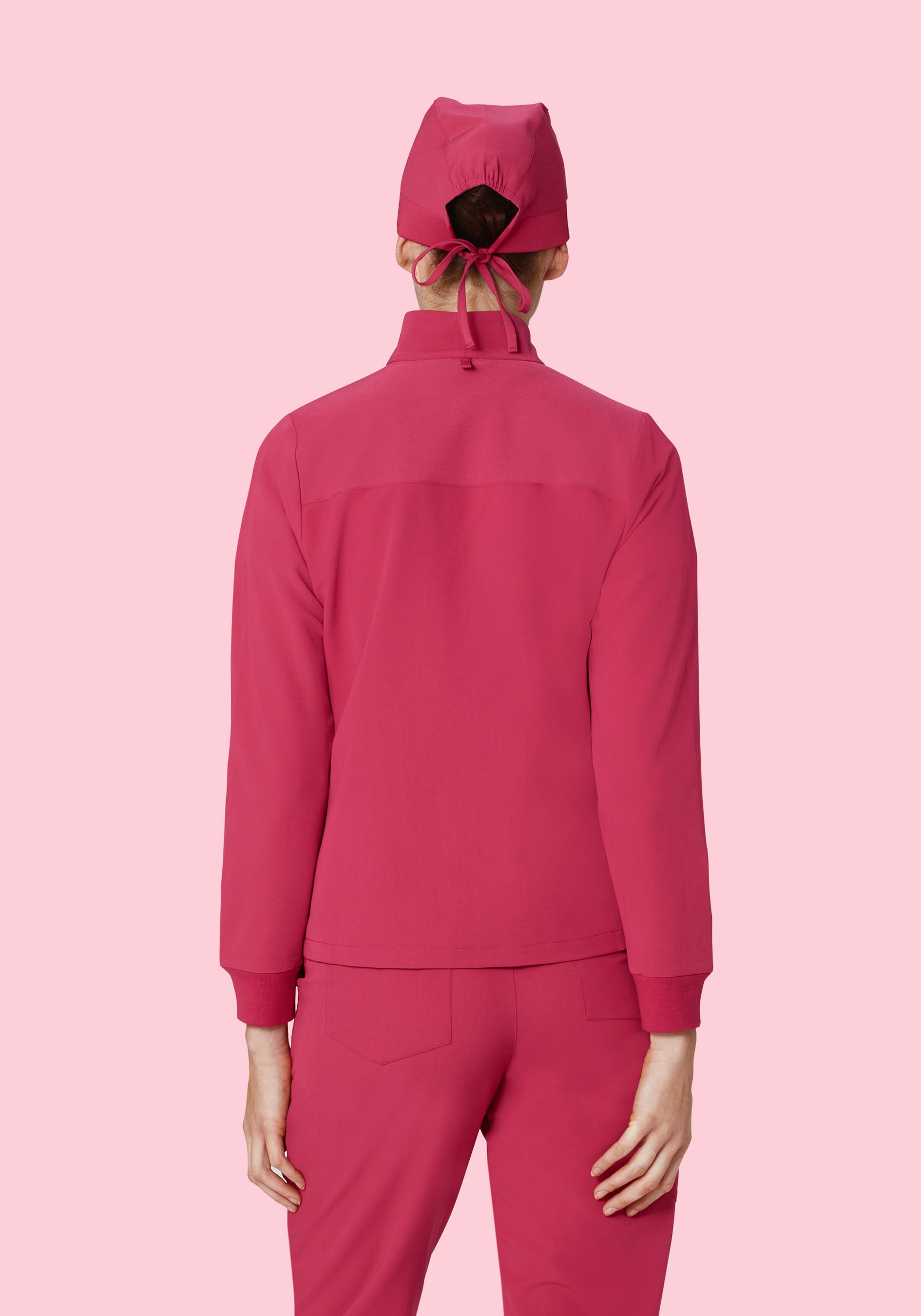 Women's Modern Scrub Jacket Deep Magenta – Mandala Scrubs
