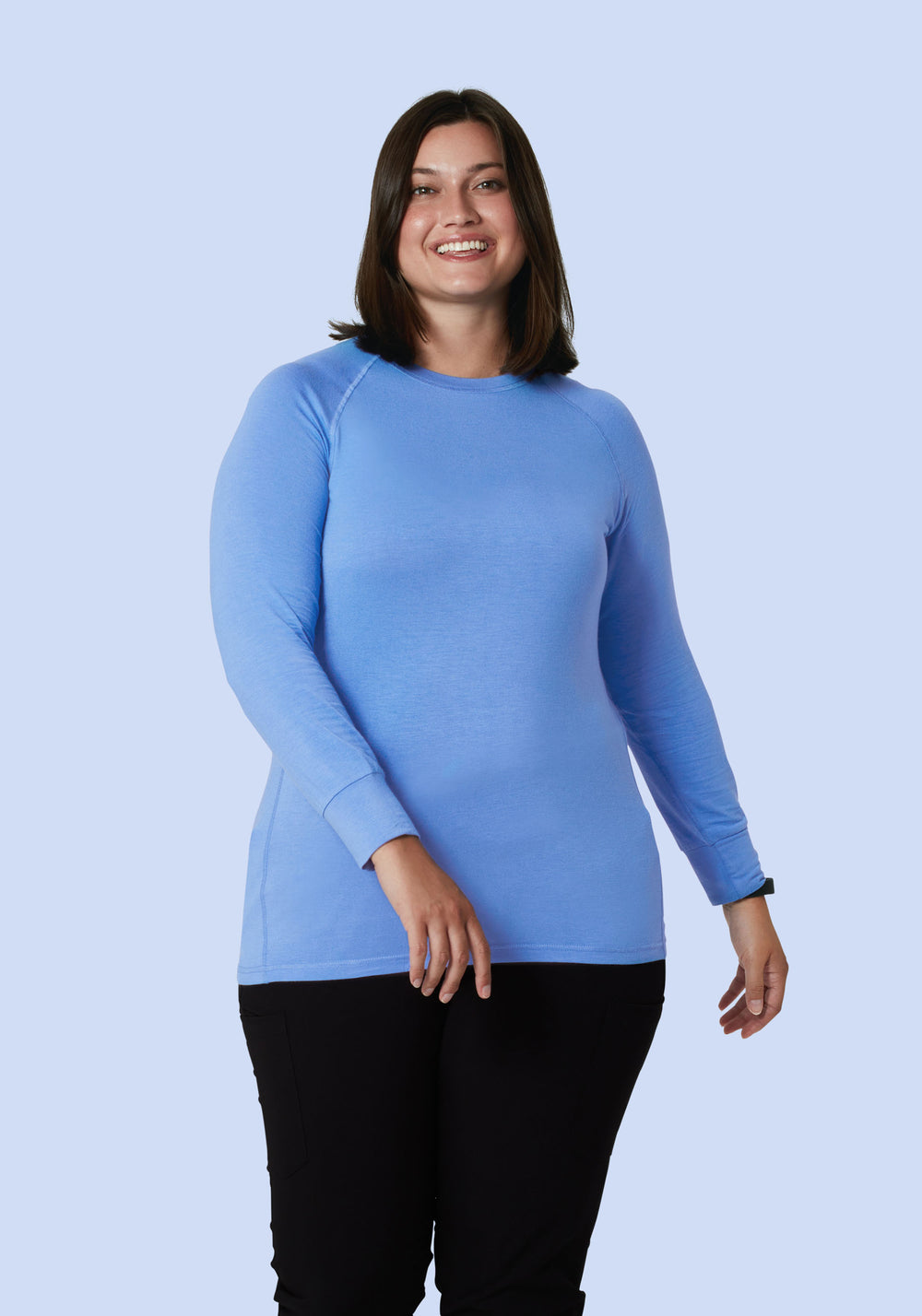 Women's Underscrub Base Layer Scrub Top - Ceil Blue | Mandala Scrubs