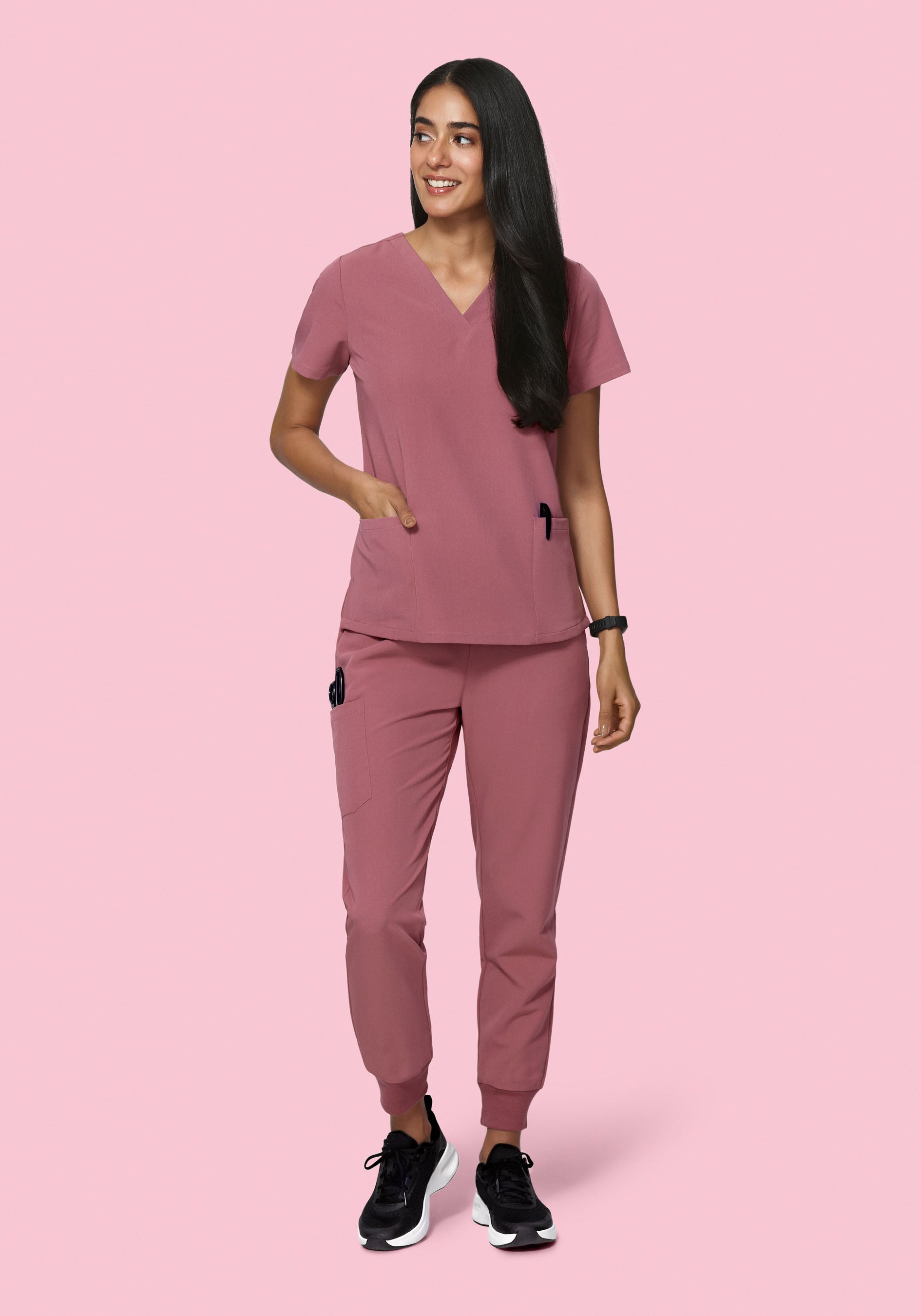 6 Pocket Top Mauve – Mandala Scrubs