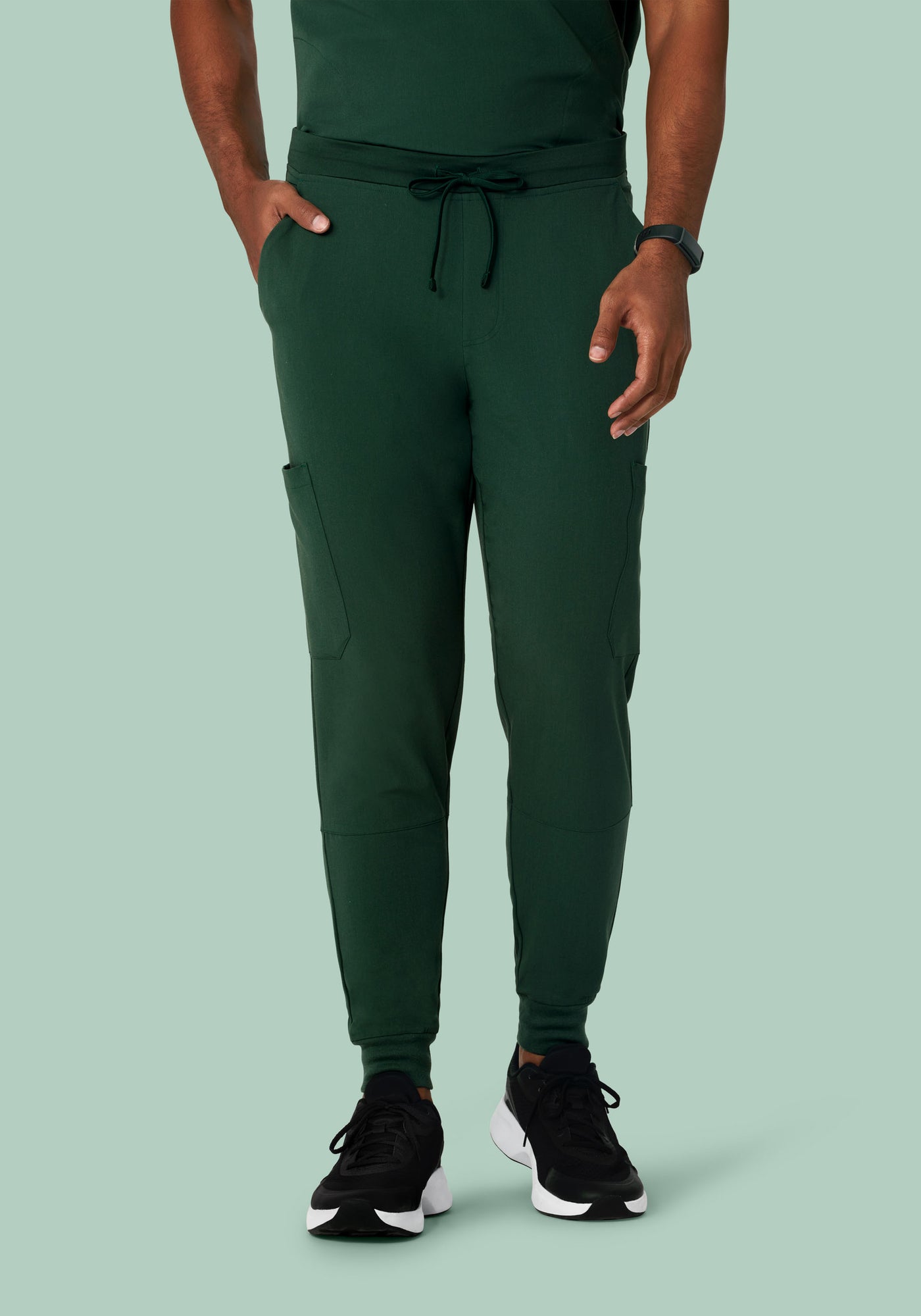 Men's Mid-Rise Jogger Scrub Pants - Midnight Green | Mandala Scrubs