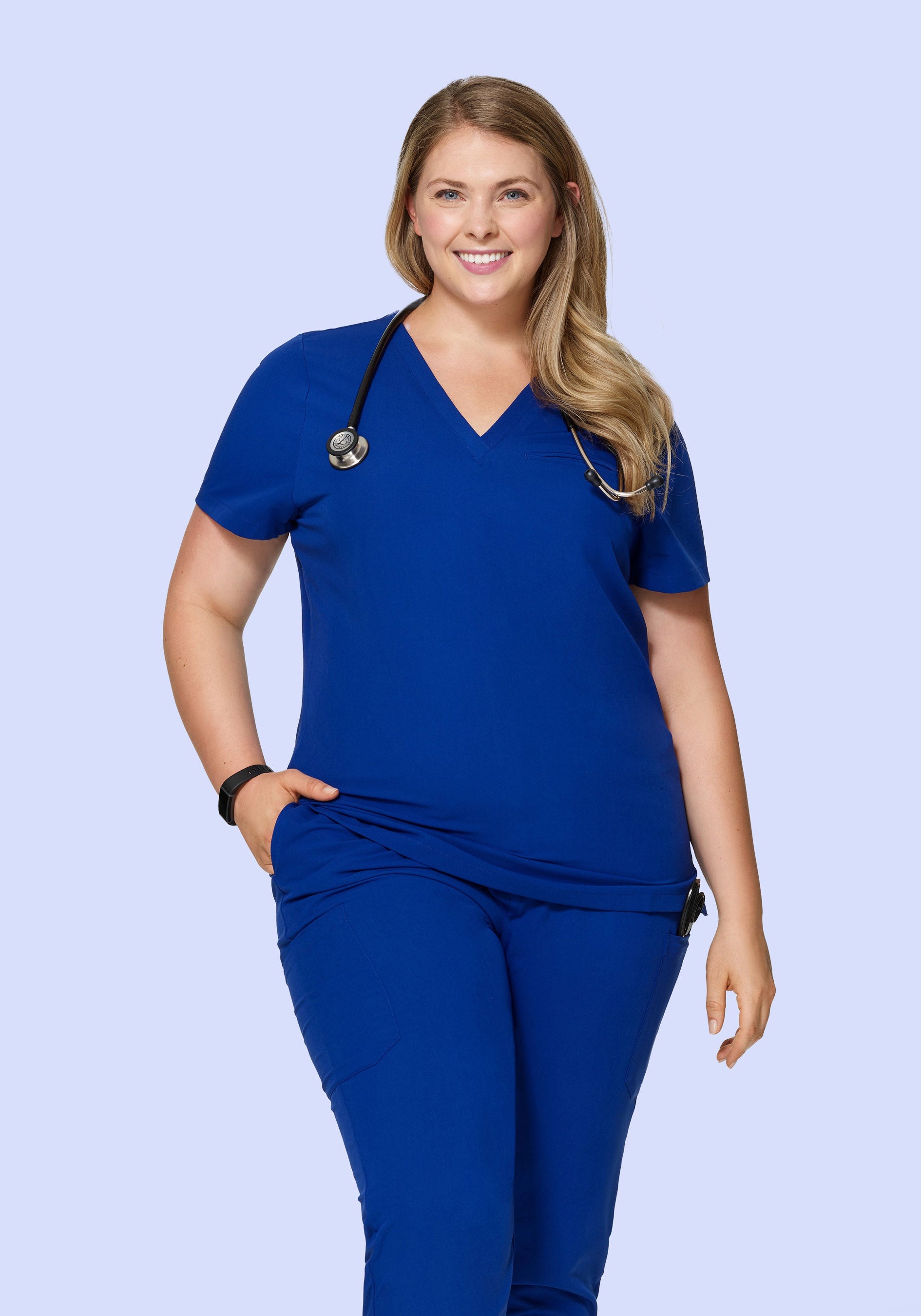 One Pocket Top Galaxy Blue – Mandala Scrubs