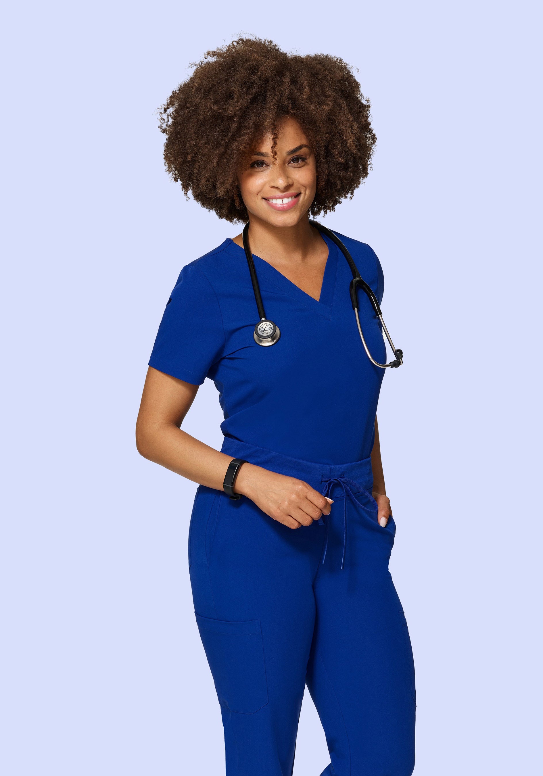 6 Pocket Top Galaxy Blue – Mandala Scrubs