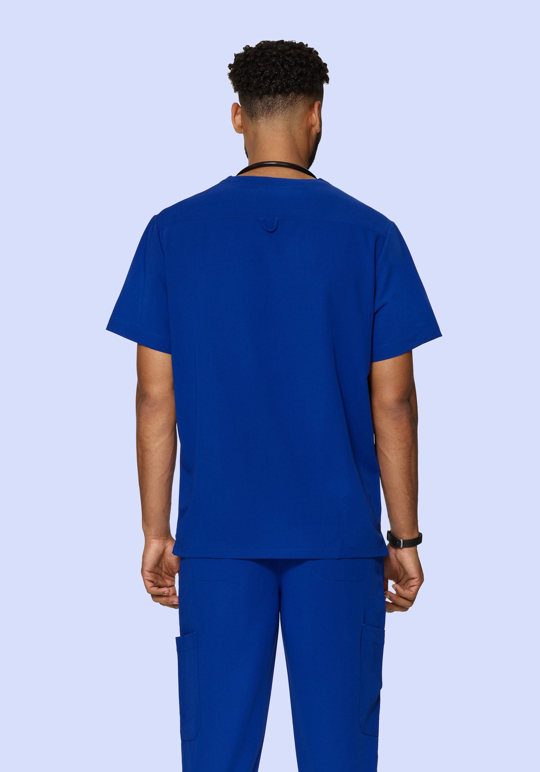 Three Pocket Scrubs Top Mens Galaxy Blue – Mandala Scrubs