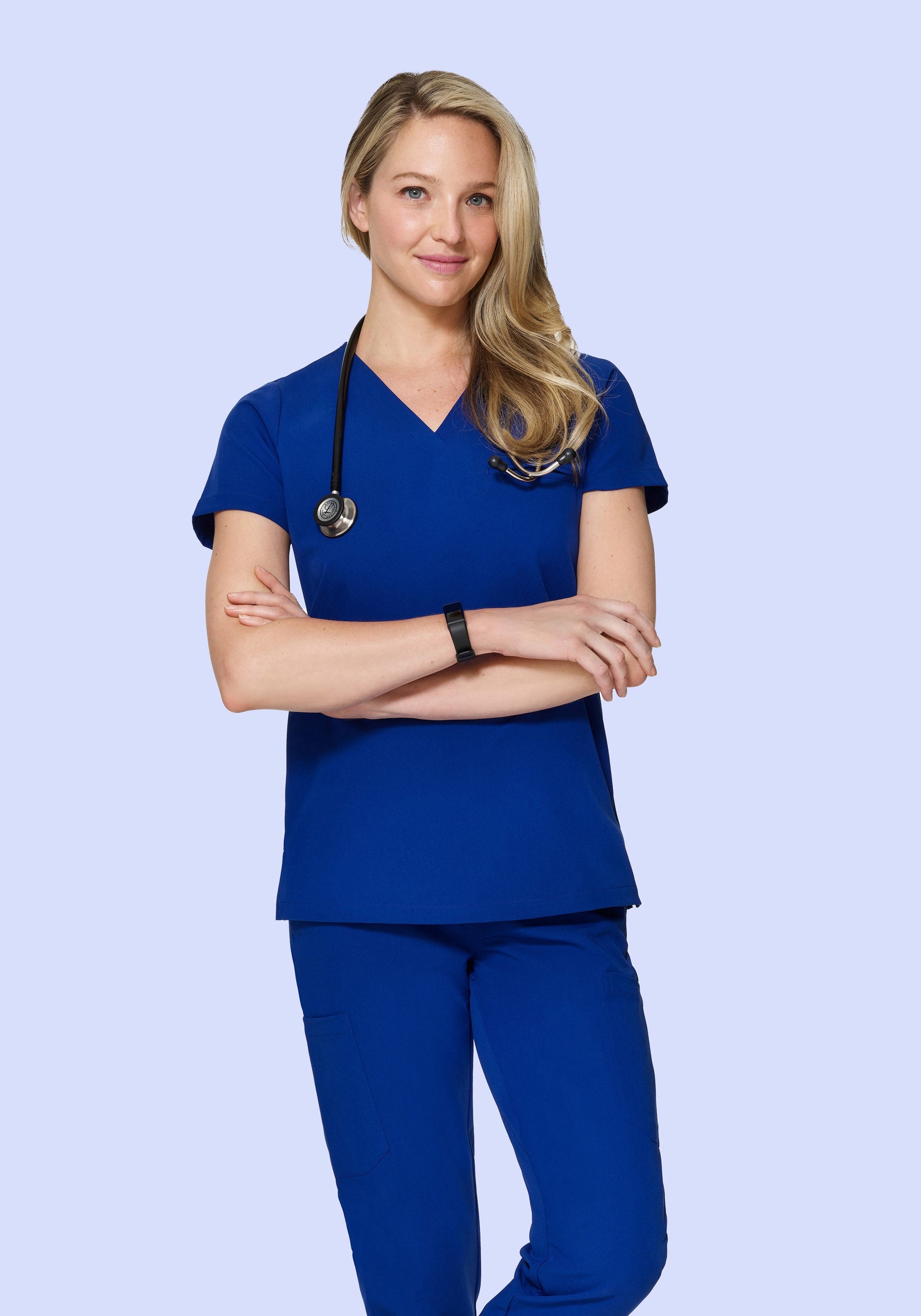One Pocket Top Galaxy Blue – Mandala Scrubs