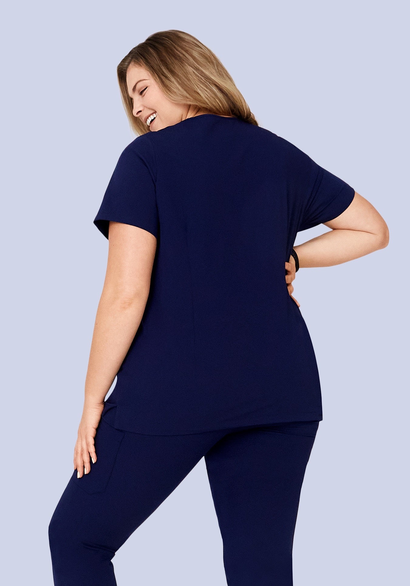 6 Pocket Top Navy – Mandala Scrubs
