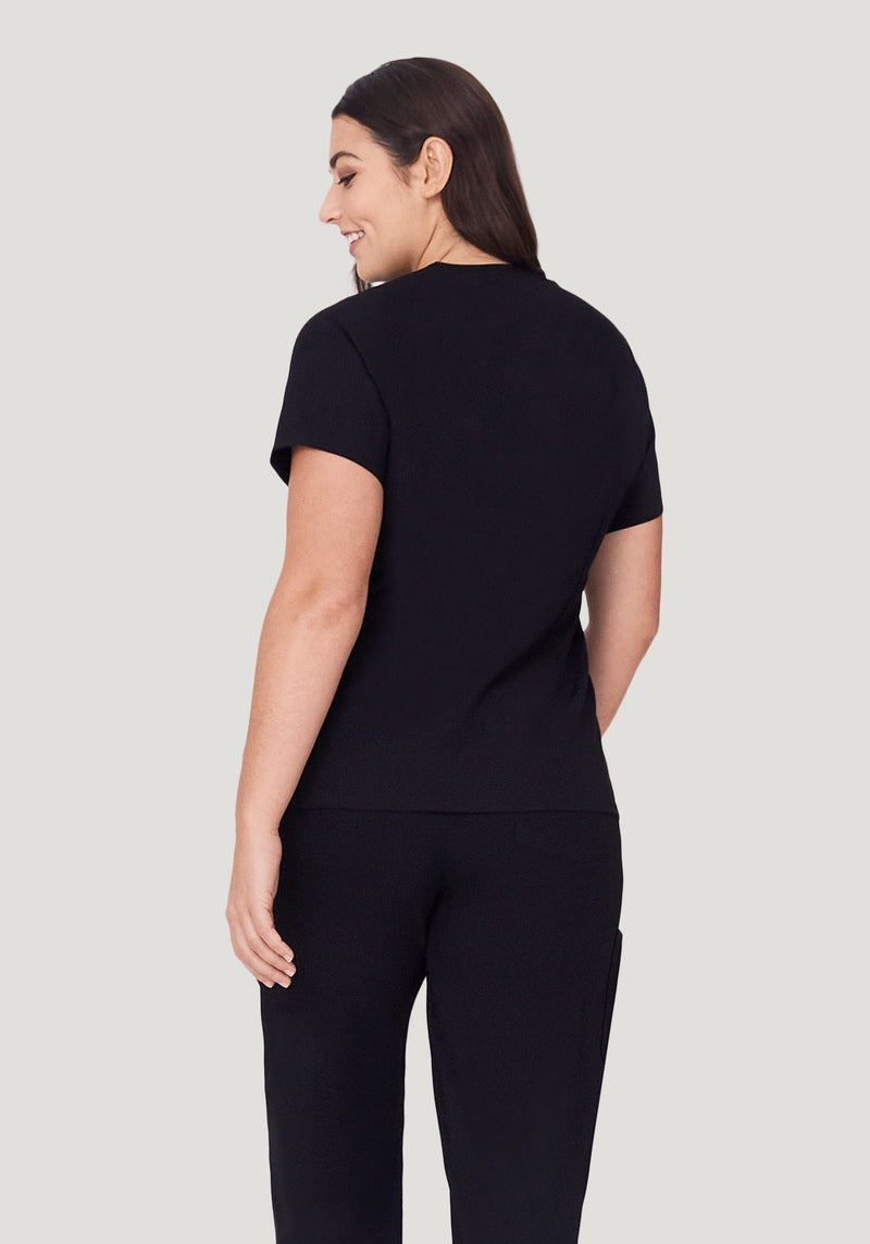 Women's High Waisted Wide Leg Scrub Pants - Black | Mandala Scrubs