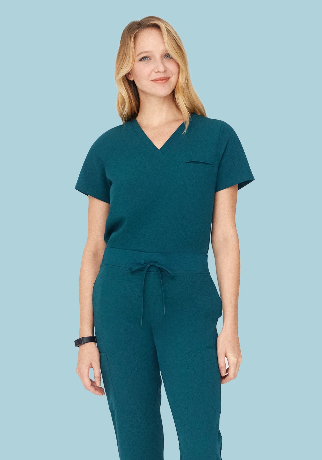 One Pocket Top Caribbean Blue – Mandala Scrubs